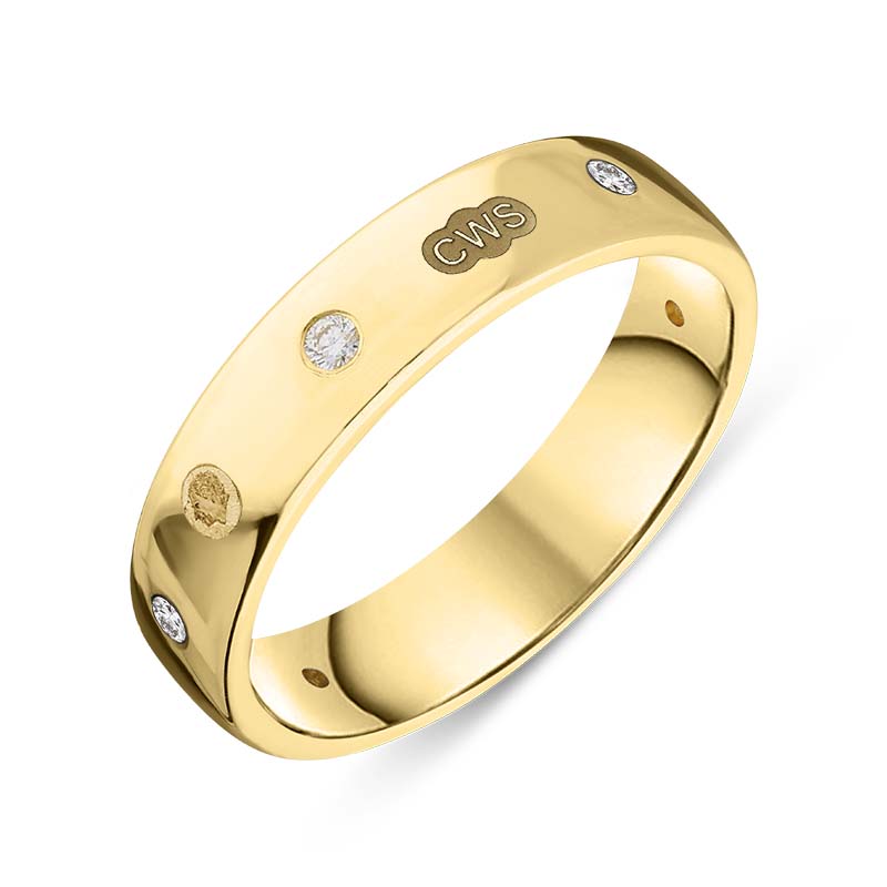 18ct Yellow Gold 0.15ct Diamond King's Coronation Hallmark 5mm Ring D ...